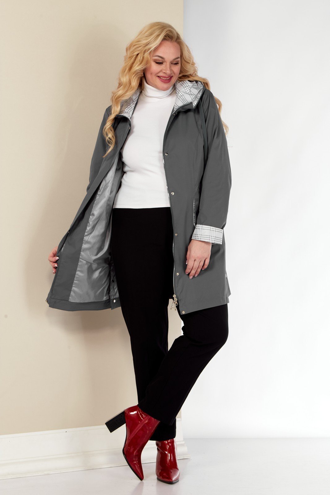 *Куртка 2146 графит Shetti купить в интернет магазине Велесмода